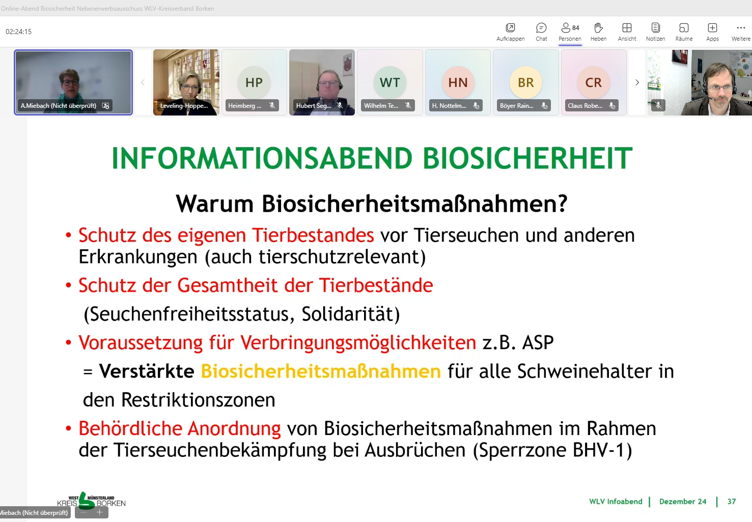Veranstaltung | "Biosicherheit funktioniert nur, wenn möglichst alle ...